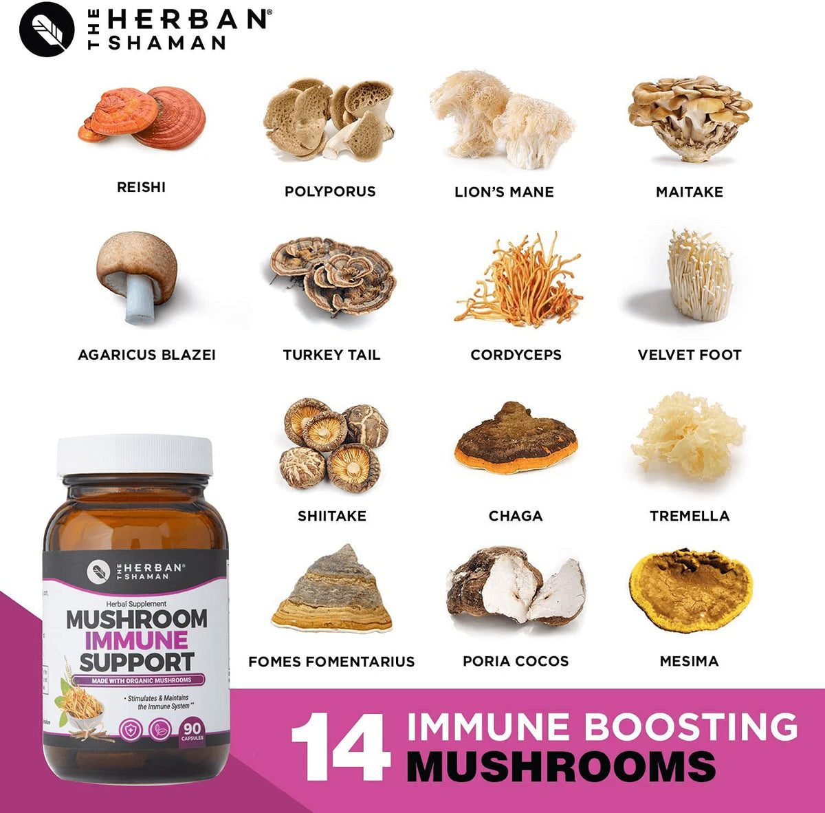 Mushroom Immune Support | Organic Polysaccharides, Maitake, Reishi, and ...